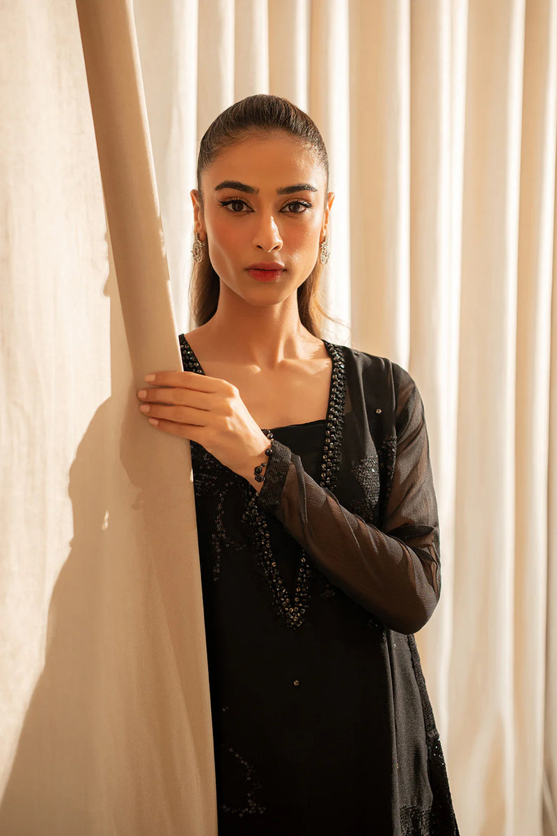 Lulusar DRONIL LONG Chiffon & Silk Embroidered 3 Piece Dress - 0424 – Fashion Flare