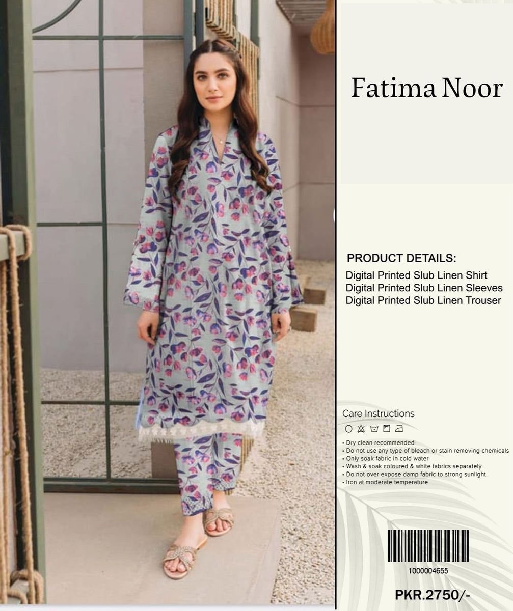 Original Fatima Noor Factory Leftover Co Ord Slub Linen 2 pc - 09317 ...