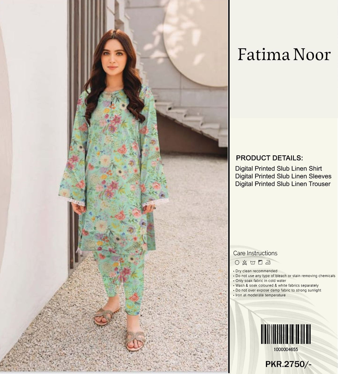 Original Fatima Noor Factory Leftover Co Ord Slub Linen 2 pc - 09321 ...