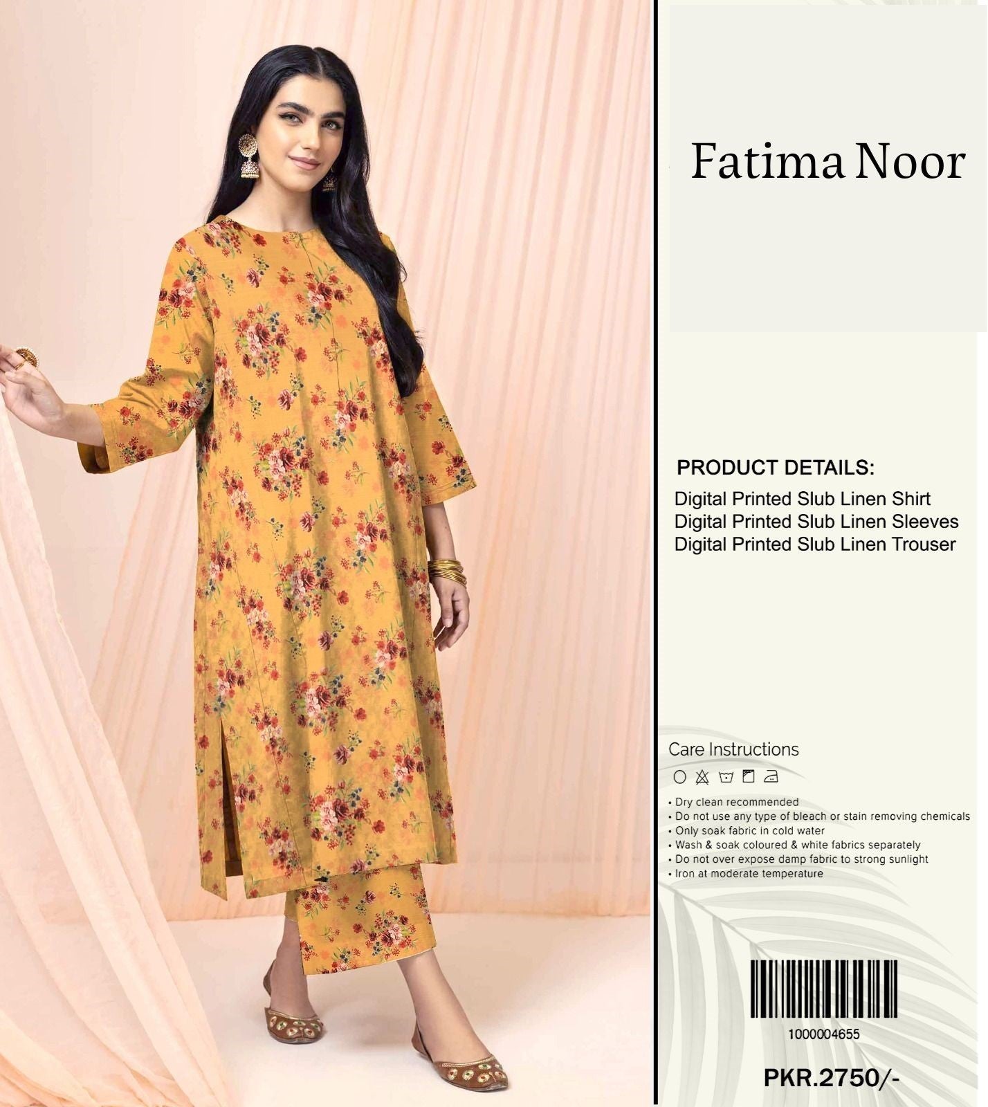 Original Fatima Noor Factory Leftover Co Ord Slub Linen 2 pc - 09322 ...