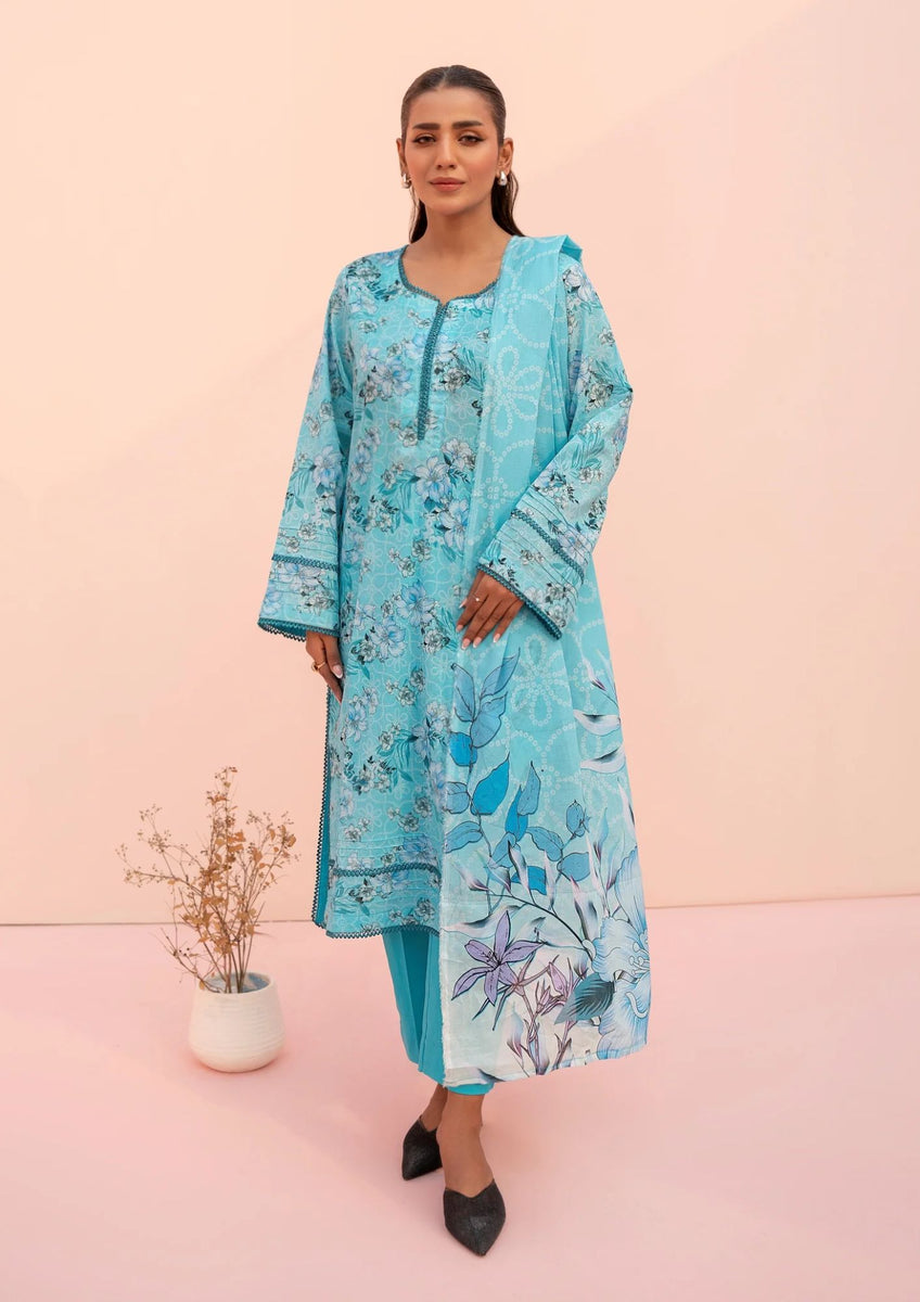 Original Factory Leftover Sana & Samia by LALA Digital Pure Lawn 3 Pie ...