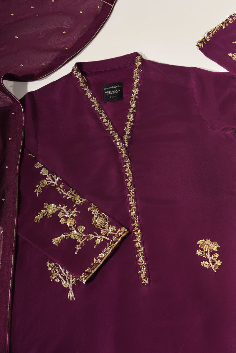 Agha Noor FAIQA Organza 3 Piece - 11555 – Fashion Flare