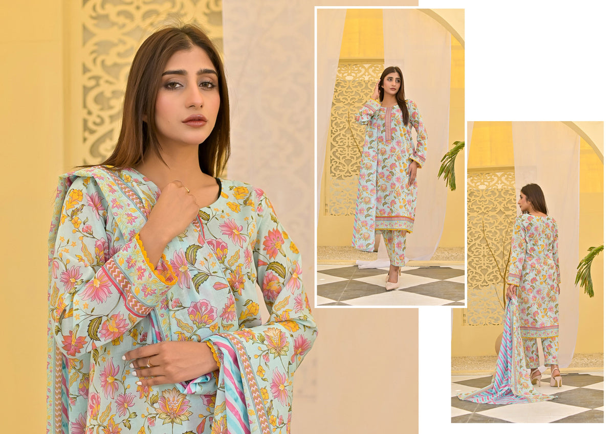 Original Factory Leftover Alisha by Shariq Textile Lawn 3 Piece Digita ...