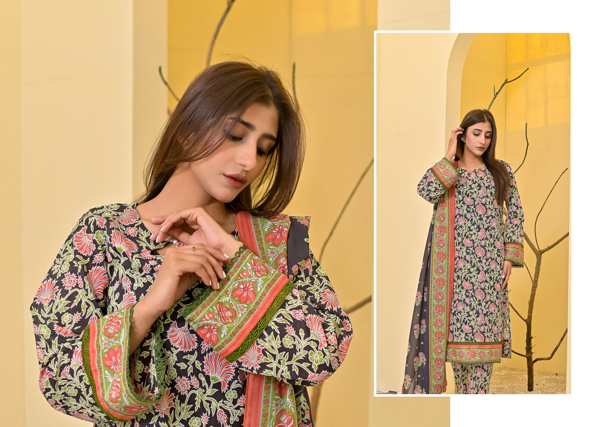 Original Factory Leftover Alisha by Shariq Textile Lawn 3 Piece Digita ...