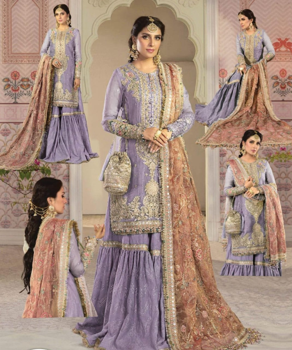 MariaB Net Embroidered & Hand Embellished 4 Piece Dress - F15 – Fashion ...