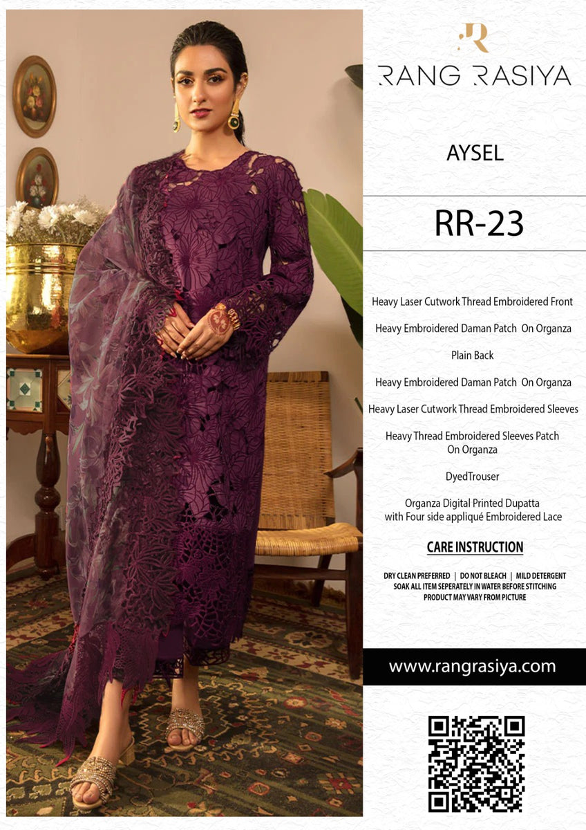 RANG RASIYA AYSEL - LUXURY LAWN 3 PC DRESS - 10738 – Fashion Flare
