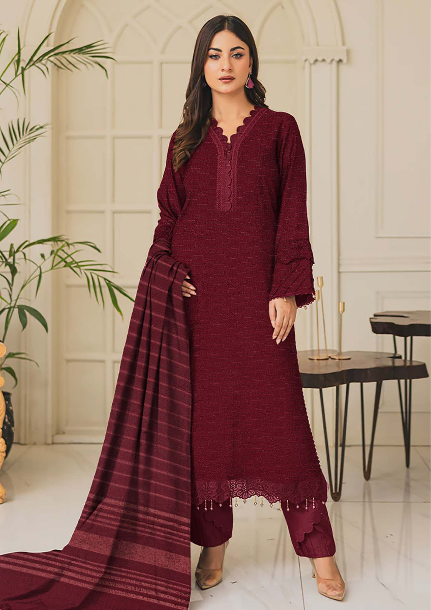 Original Fatima Noor Bana Doria & Marina Pallachi Winter 3 Piece Dress ...