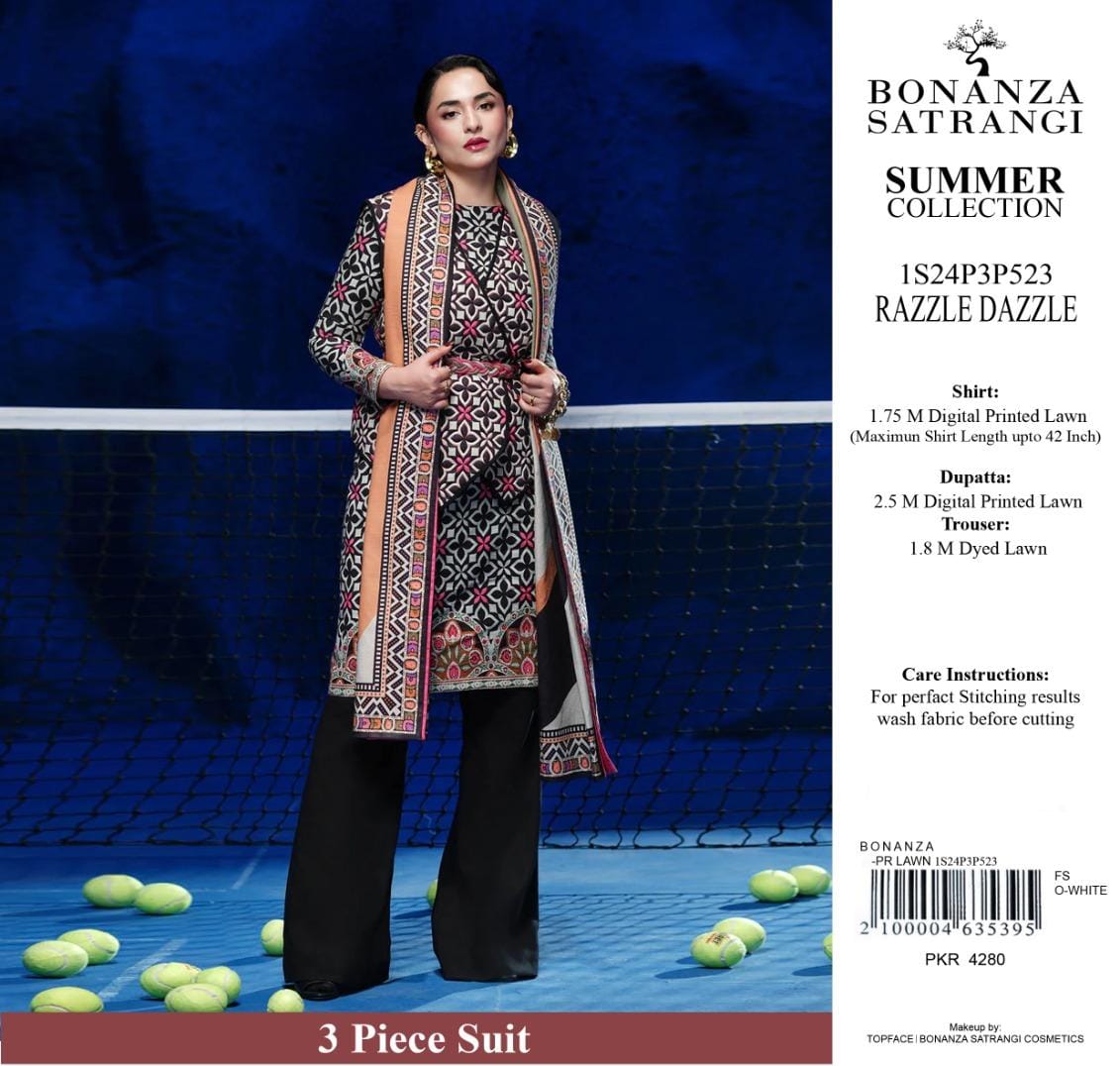 Bonanza Satrangi Digital Print Pure Lawn 3 Piece Dress - 0532 – Fashion ...