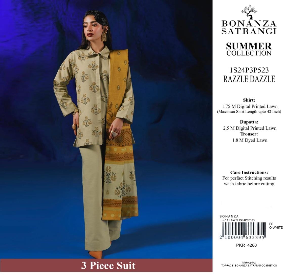 Bonanza Satrangi Digital Print Pure Lawn 3 Piece Dress - 0534 – Fashion ...