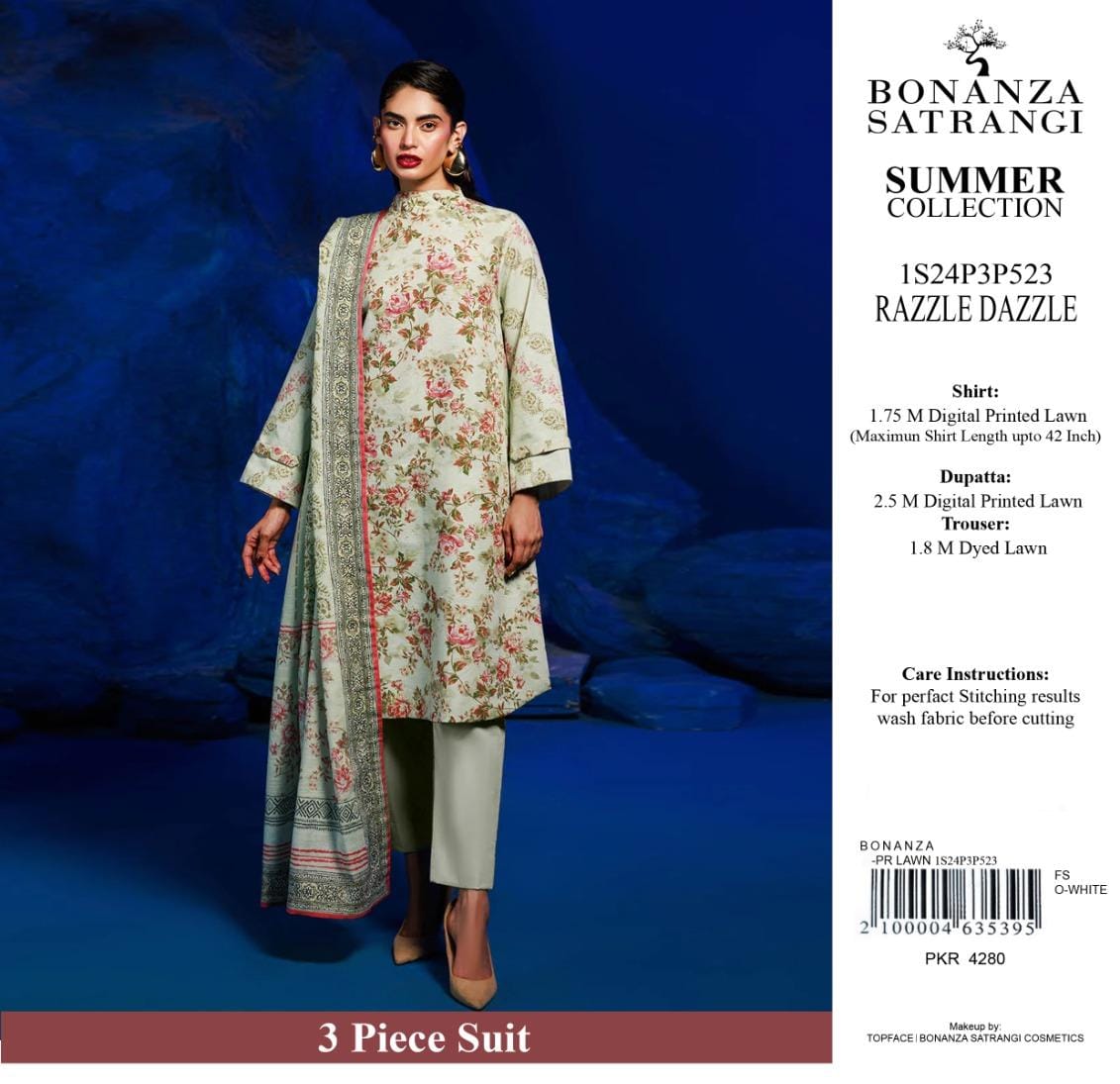 Bonanza Satrangi Digital Print Pure Lawn 3 Piece Dress - 0539 – Fashion ...
