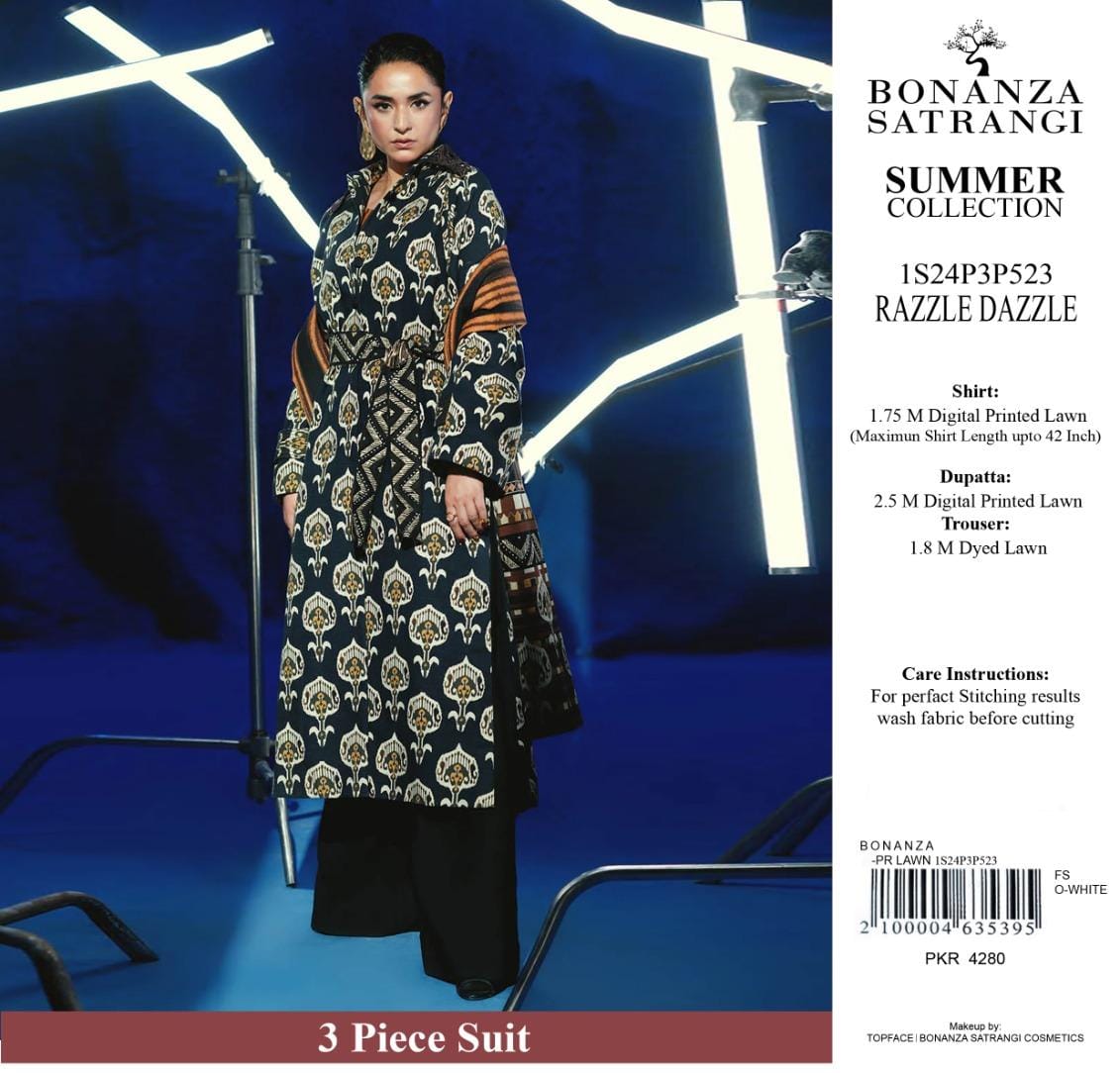 Bonanza Satrangi Digital Print Pure Lawn 3 Piece Dress - 0541 – Fashion ...