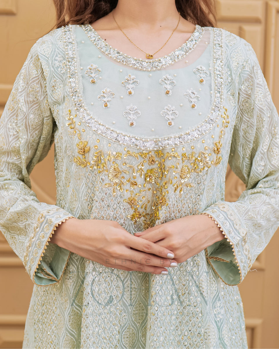 Original Factory Leftover Ethnic by Zohan Chiffon Hand Embellished & E ...